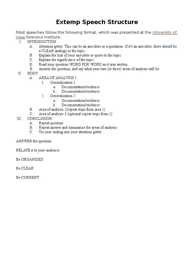 Extemp Speech Structure | PDF | The New York Times | Newspapers