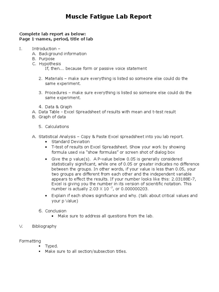 GT Muscle Fatigue Formal Lab Report (2) - 2 | PDF