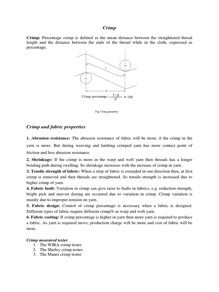 Crimp | PDF | Textiles | Yarn