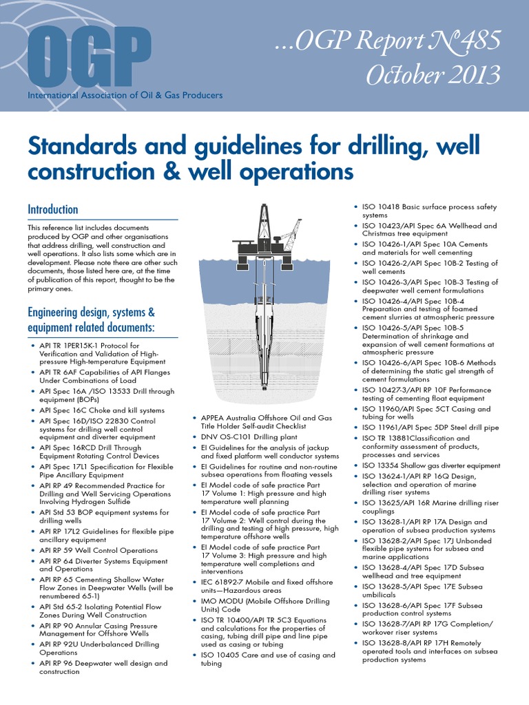 Standards and Guidelines For Drilling, Well Construction and Well ...