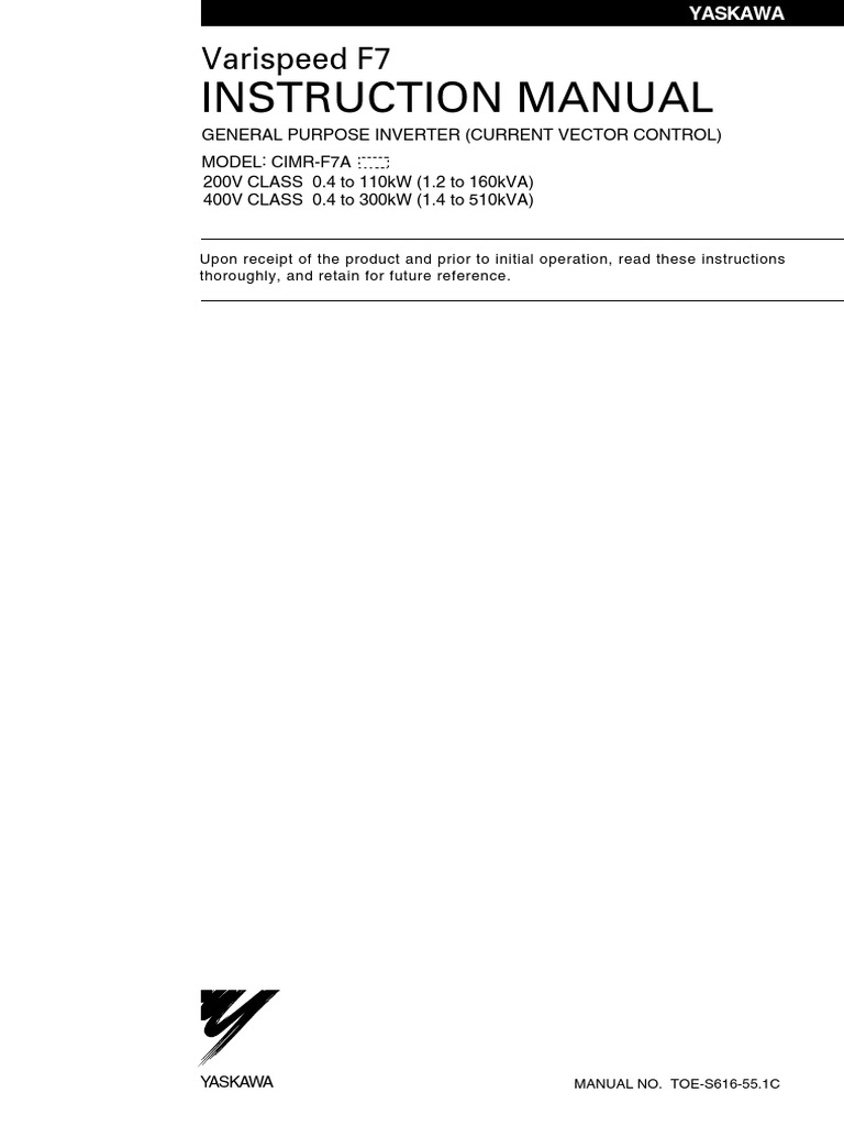 Varispeed-F7 Manual PDF | PDF | Power Supply | Power Inverter