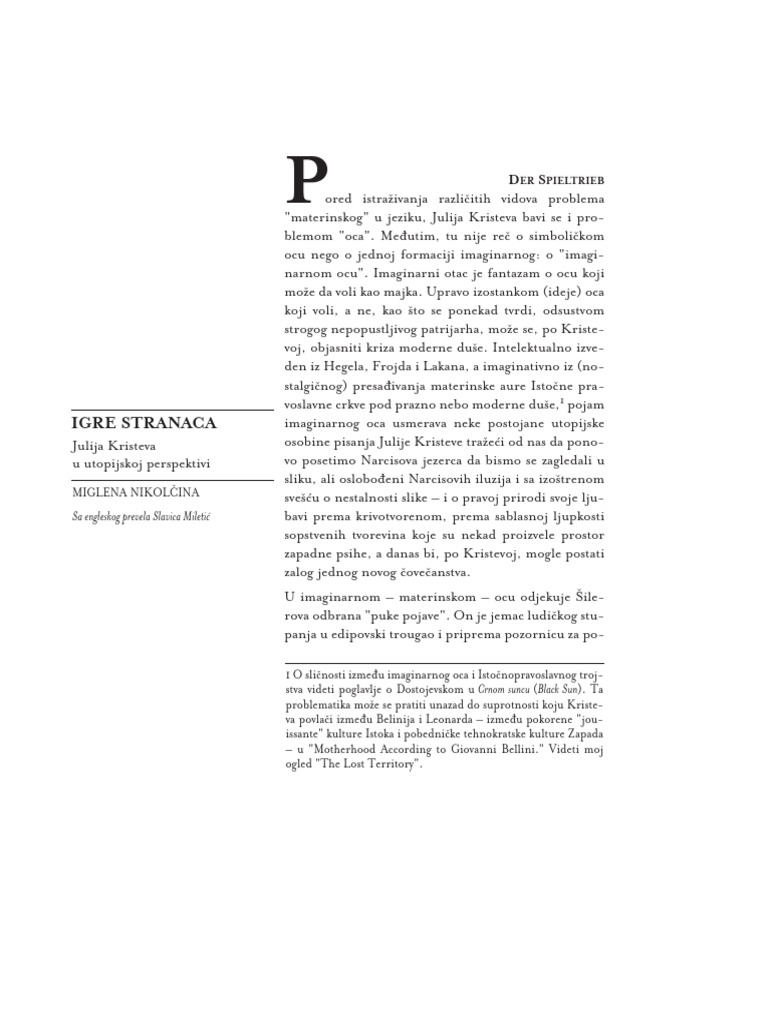 Julija Kristeva-Igre Stranaca | PDF