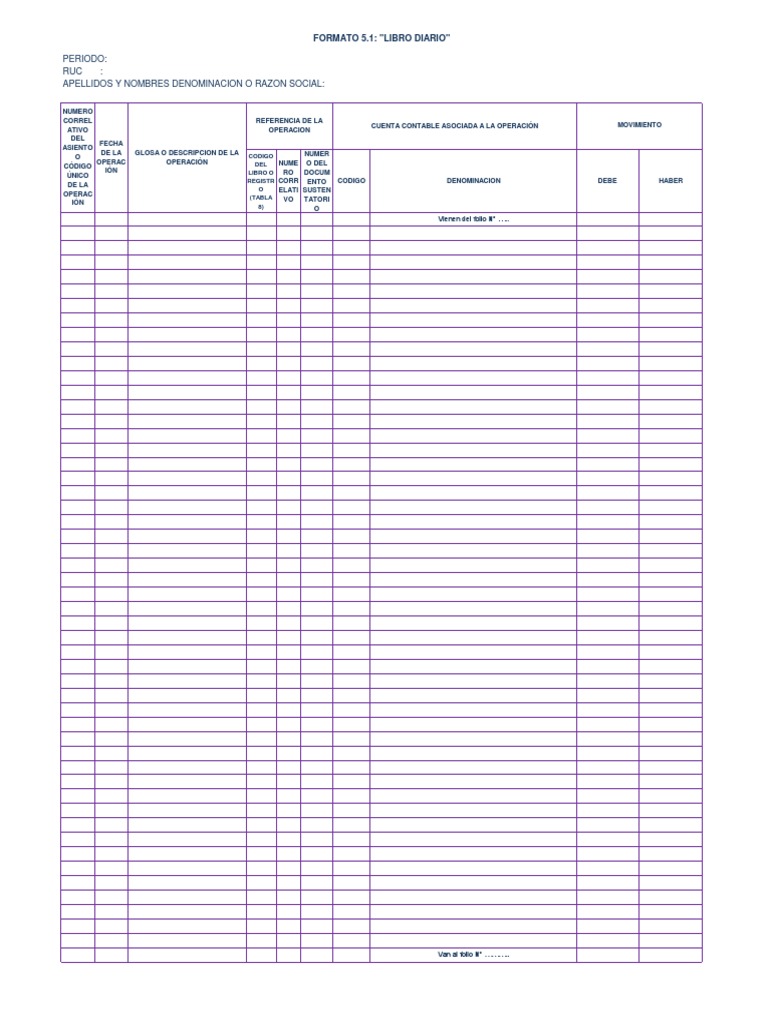 Formato de Libro Diario | PDF