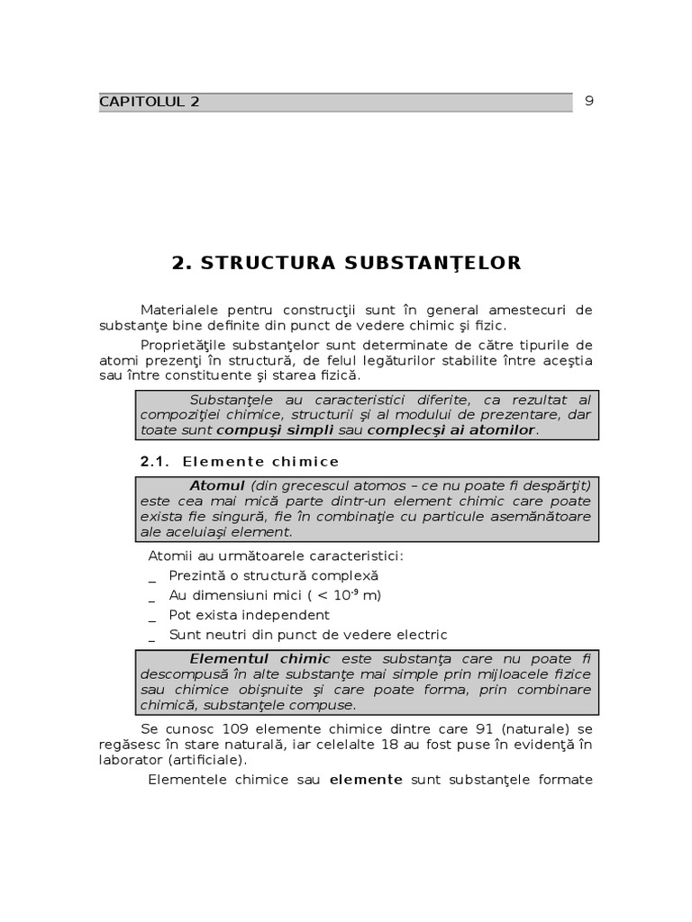 CAPITOLUL 2-Structura Substantelor | PDF