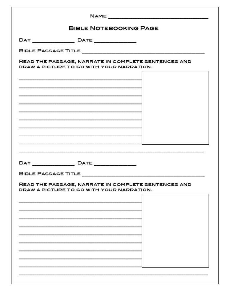 Bible Notebooking Page Template | PDF