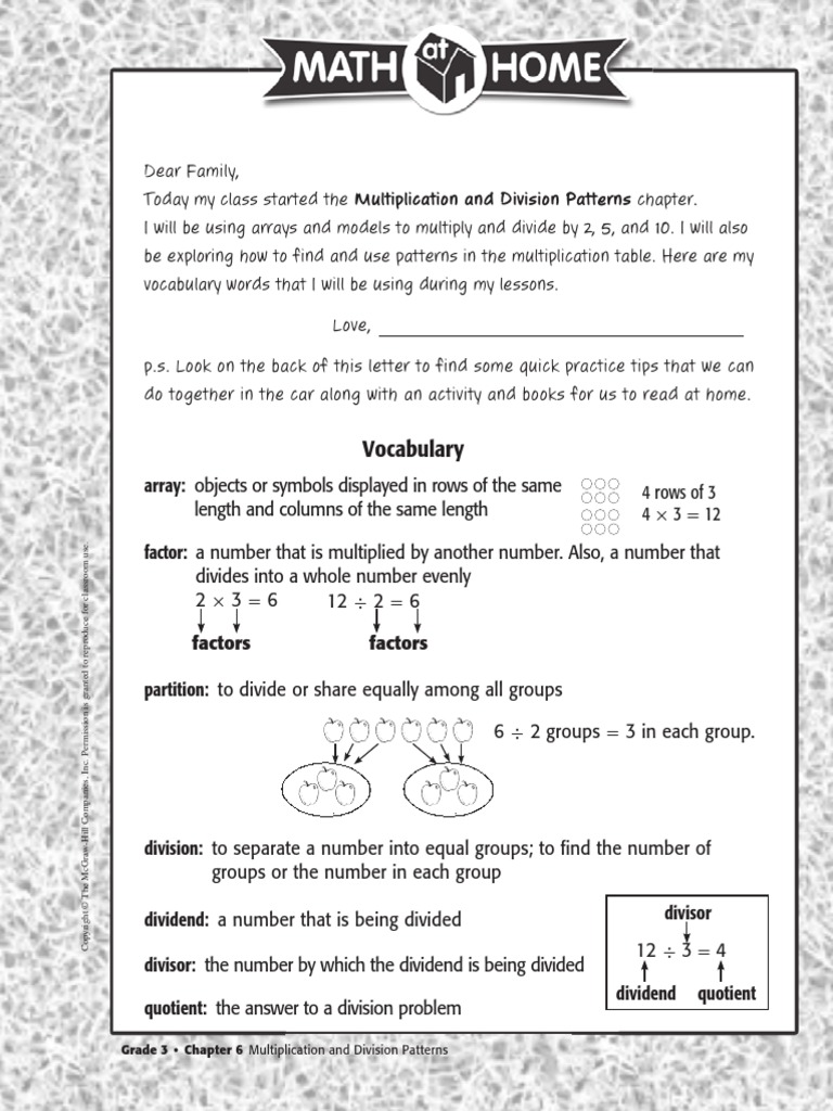 Vocabulary: Multiplication and Division Patterns Chapter | PDF ...