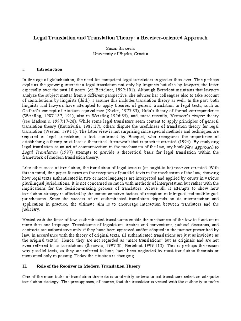 2-Legal Translation and Translation Strategy | PDF | Translations | Treaty