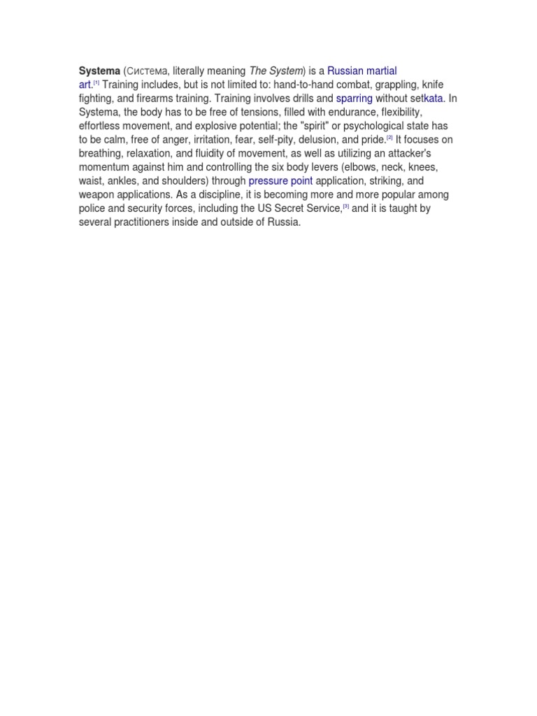 Overview of Systema Martial Arts | PDF