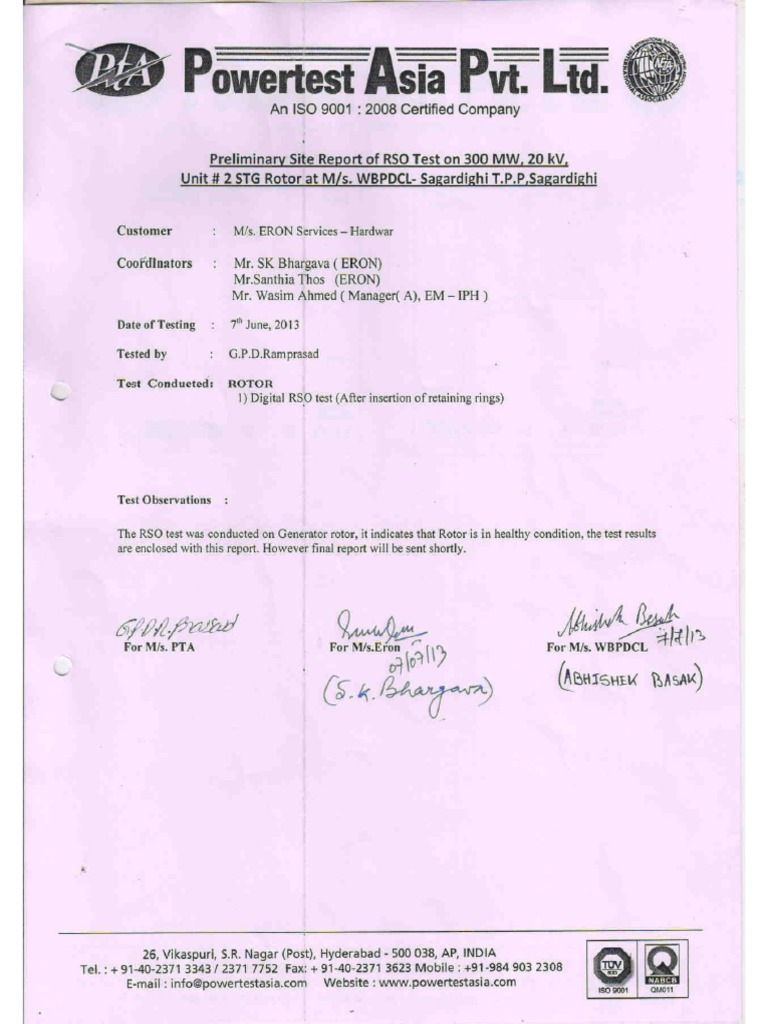 RSO Test Report | PDF