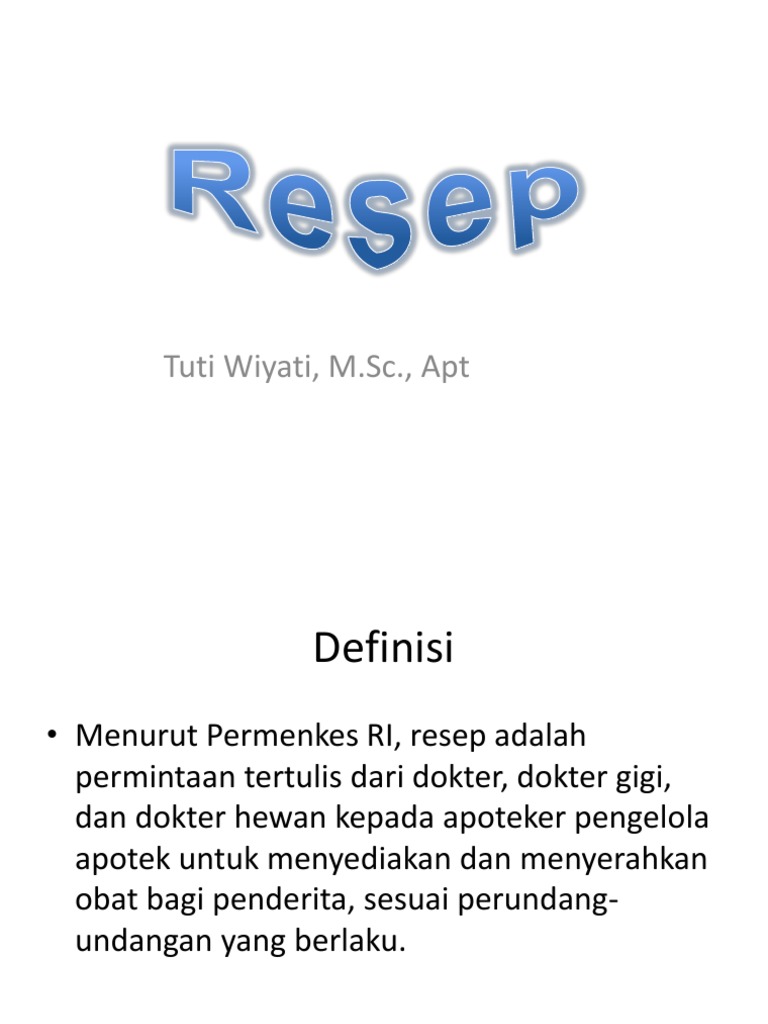 Resep & Copy Resep | PDF