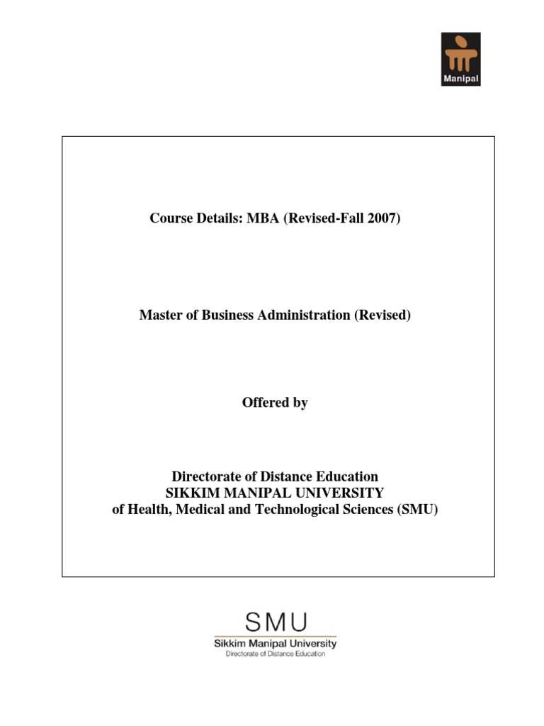 MBA - Revised Fall 2007 | PDF | Project Management | Market Segmentation