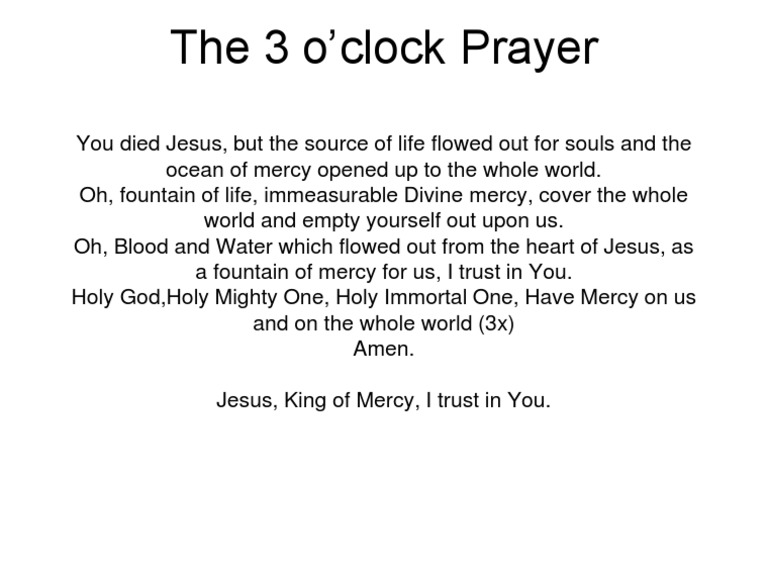 The 3 Oclock Prayer | PDF