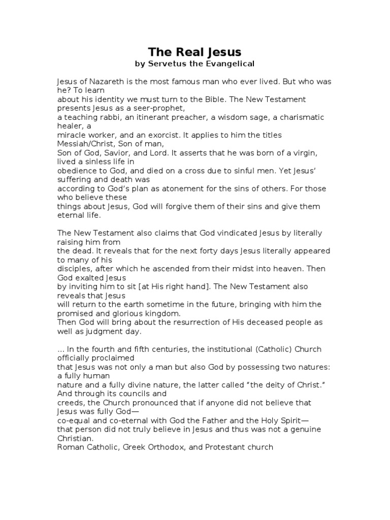 The Real Jesus | PDF | God The Father | New Testament