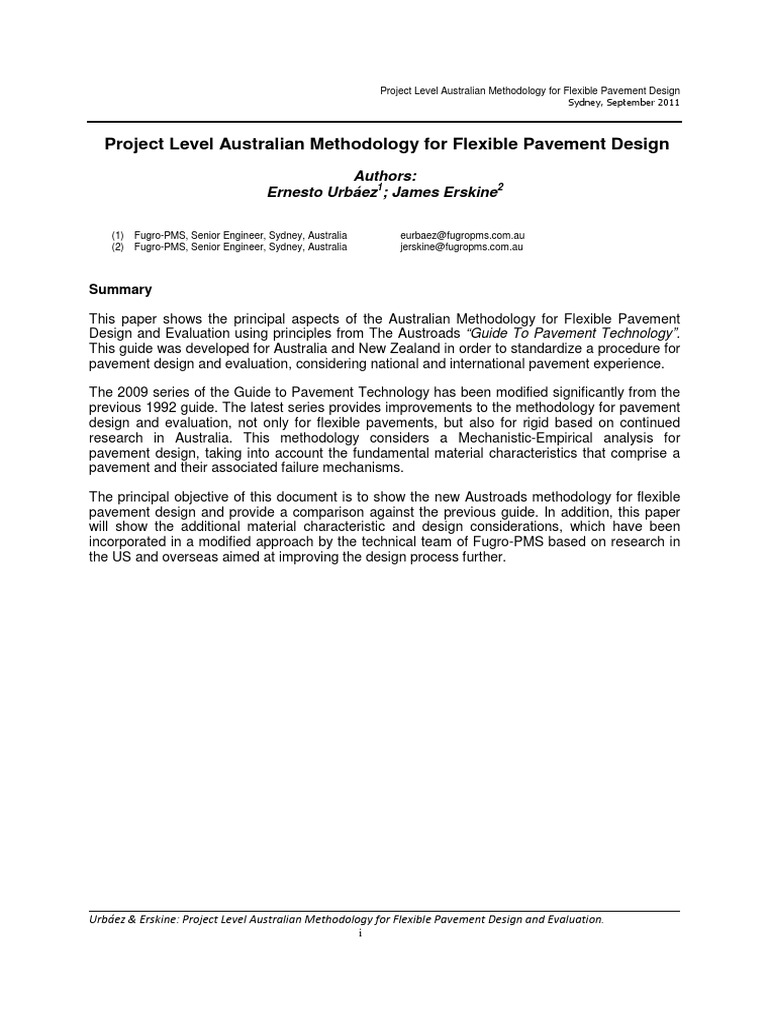 S2D2 1150 James Erskin Project Level Methodology For Flexible Pavement ...