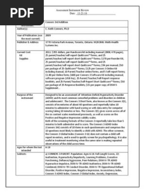 Conners Continuous Performance Test Manual - financelasopa