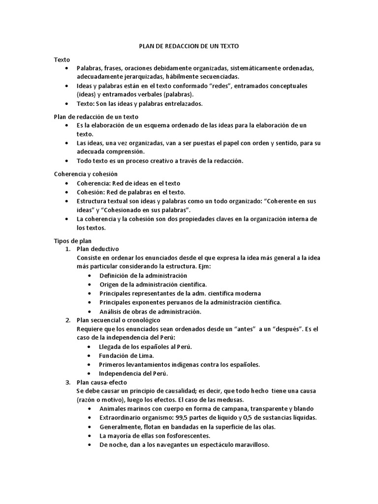 Plan de Redaccion de Un Texto | PDF | Habeas corpus | Ciencia cognitiva