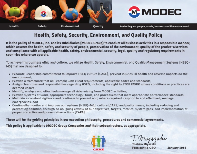 HSEQ Policy | PDF | Safety | Regulatory Compliance