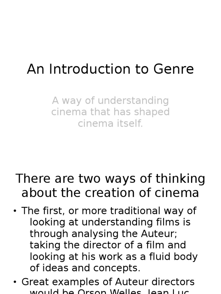 An Introduction To Genre | PDF | Genre | Film Director