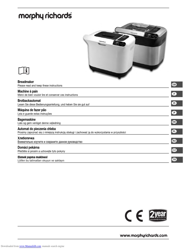 Morphy Richards Breadmaker Manual 48321 | PDF | Breads | Dough