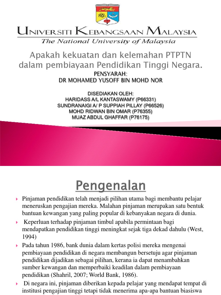 Presentation PTPTN | PDF