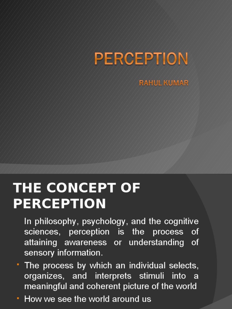 The Concept of Perception | PDF | Perception | Epistemology