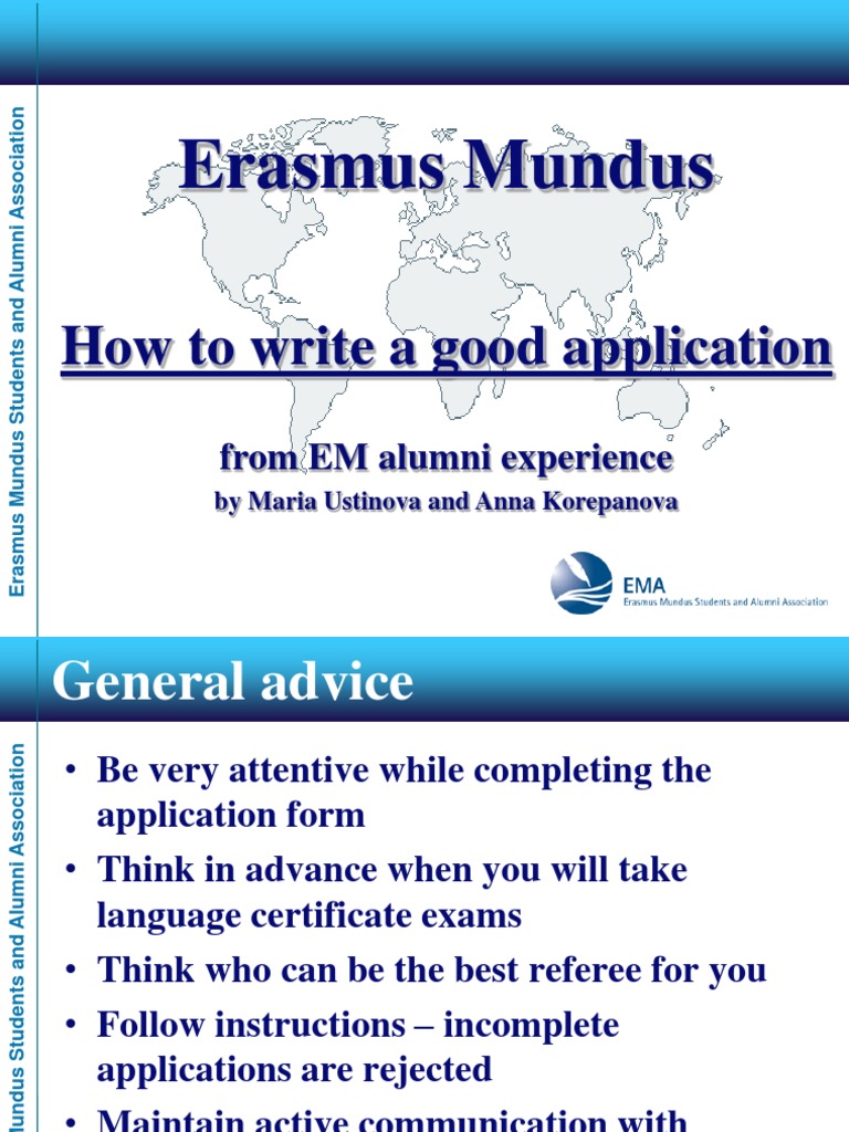 Erasmus Mundus: How To Write A Good Application | PDF | Web Page | Internship