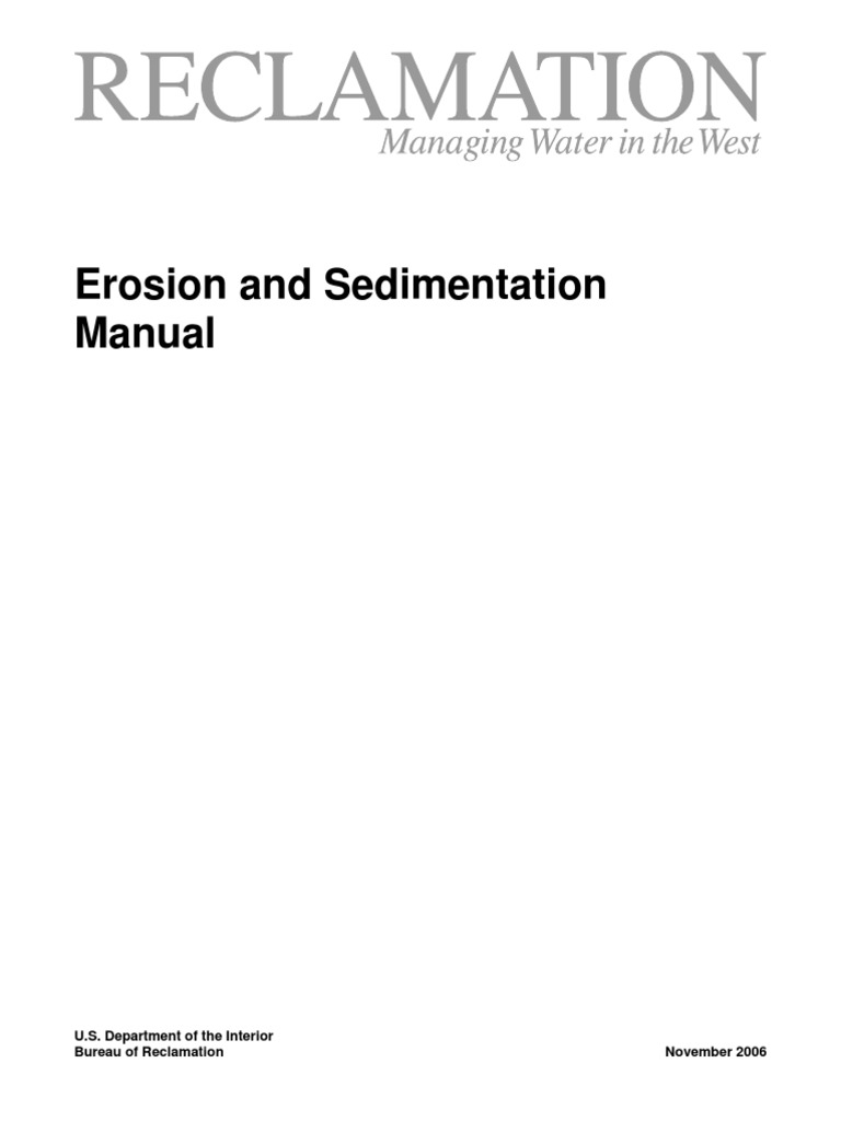 Erosion and Sedimentation Manual | PDF | Sediment | Geomorphology