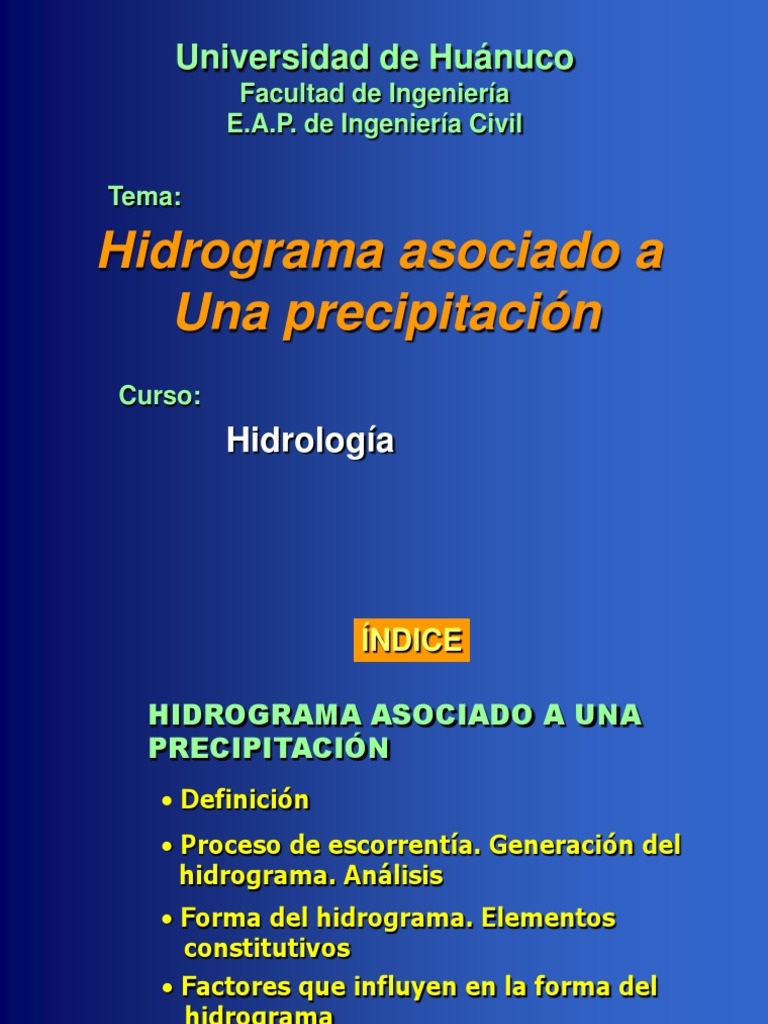 Hidrología Hidrogramas | PDF | Precipitación | Ingeniero civil