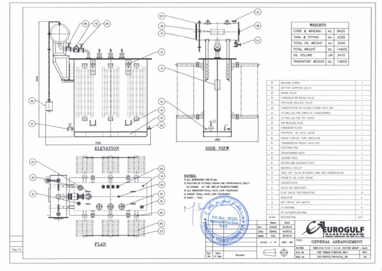 GA Drawing For Transformer | PDF