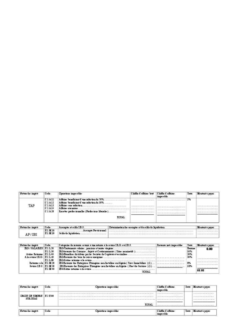 Déclaration G50 des Impôts et Taxes | PDF | Taxe sur la valeur ajoutée ...