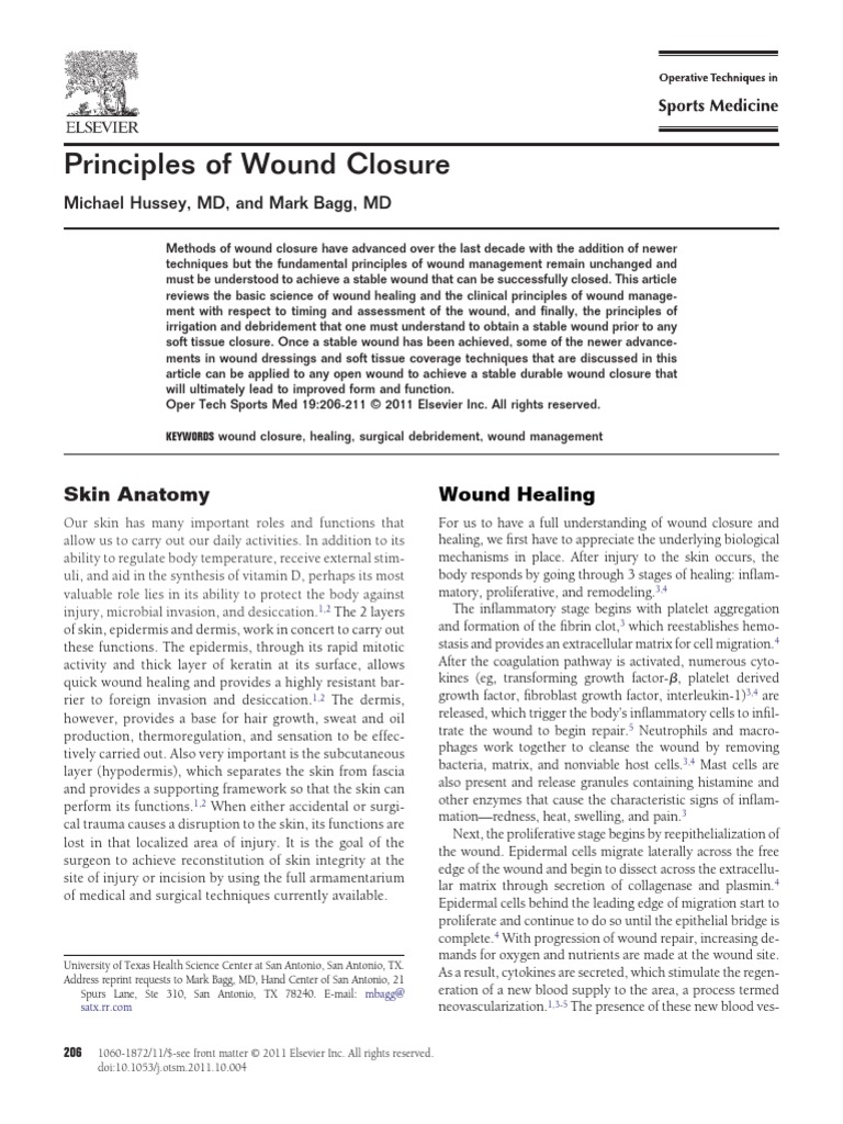 Principles of Wound Closure | PDF | Surgical Suture | Wound