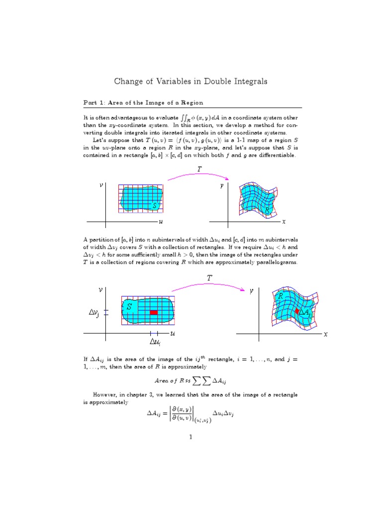 Change of Variables in Double Integrals | PDF | Integral | Numerical Analysis