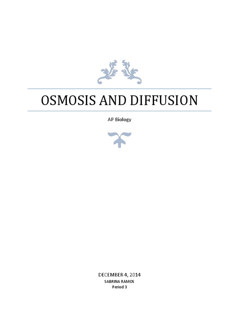 AP Biology: Osmosis & Diffusion | PDF | Osmosis | Cell Membrane