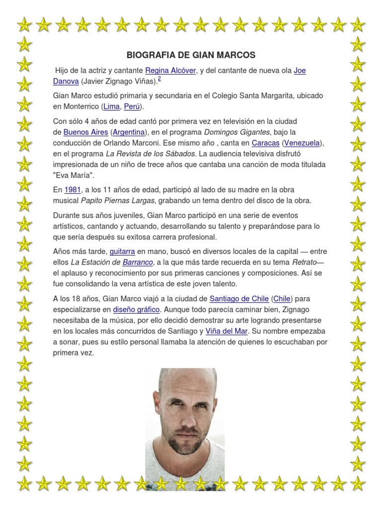 Biografia de Gian Marcos | PDF