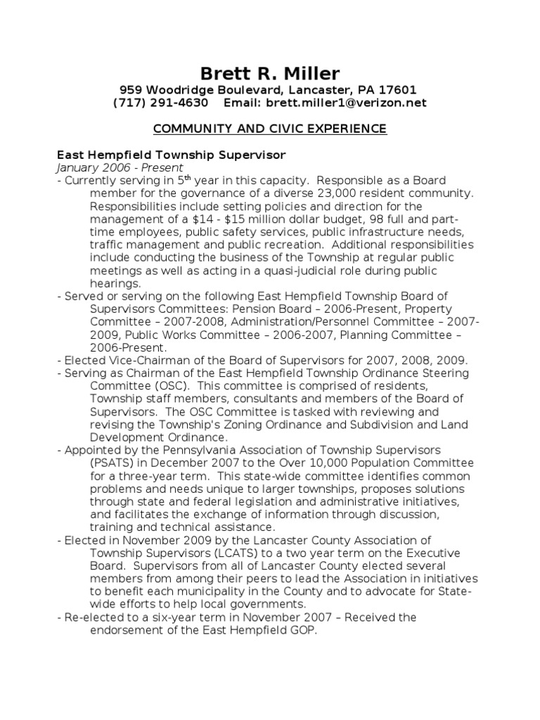 Brett R Miller - Resume | PDF | Republican Party (United States ...