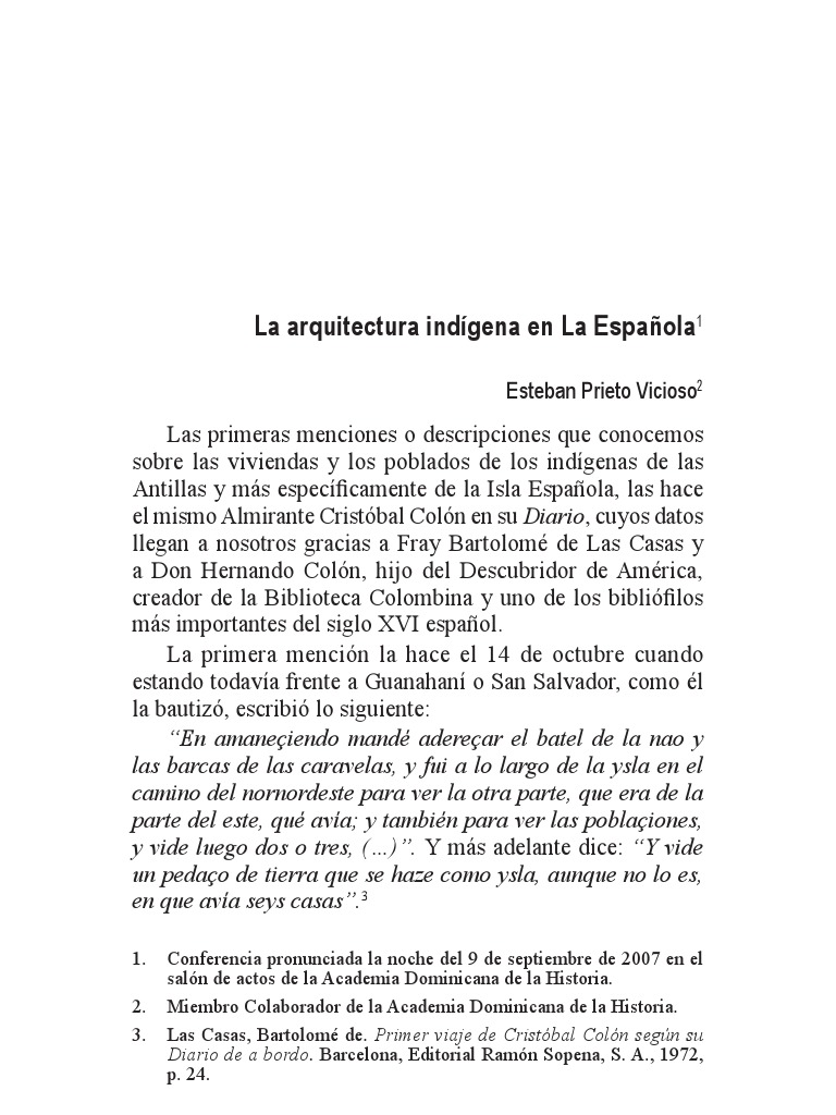 LA ARQUITECTURA INDIGENA EN LA HISPANIOLA - Esteban Prieto Vicioso ...
