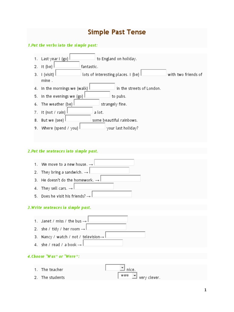 Simple Past Tense | PDF