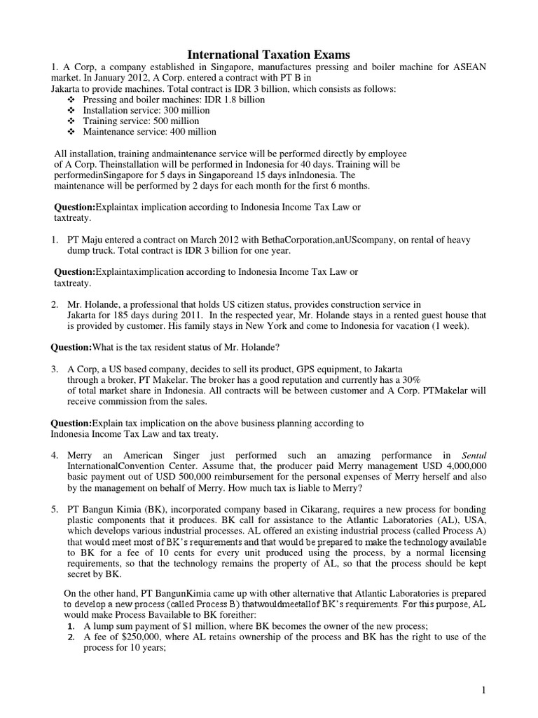 International Taxation Exams | PDF | International Taxation | Taxes