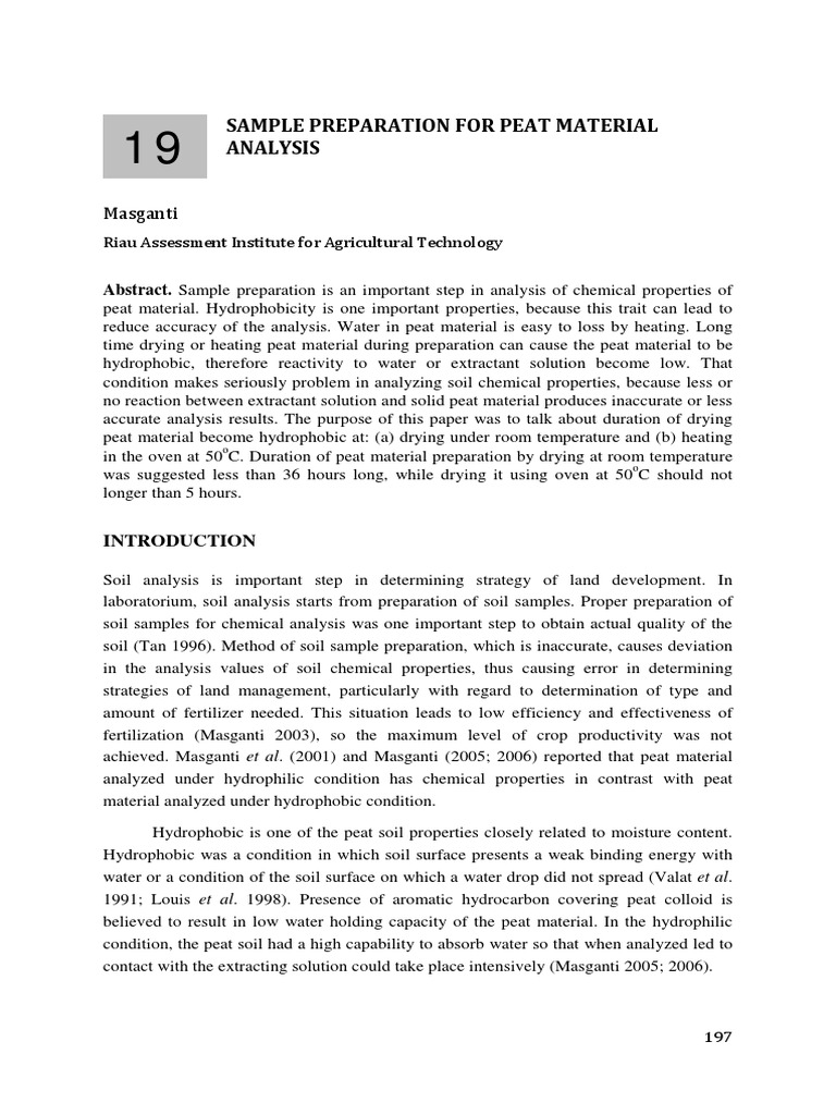 Hydrophobicity in Peat Sample Preparation | PDF | Peat | Molecular Binding