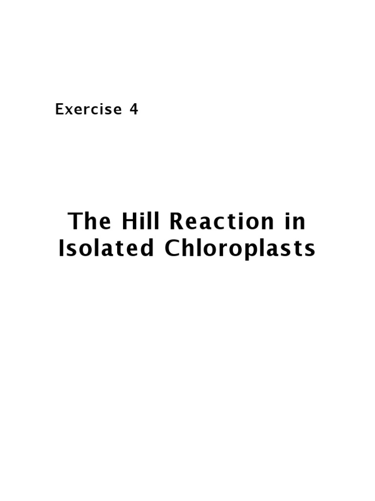 Hill Reaction PDF | PDF | Photosynthesis | Plant Physiology