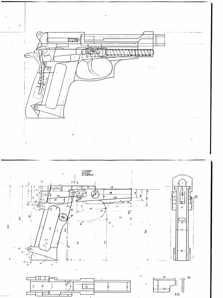 Beretta 35 Blueprints | PDF | Weaponry