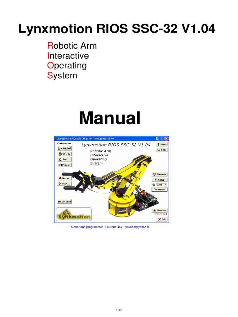 Lynxmotion RIOS SSC-32 Manual | PDF
