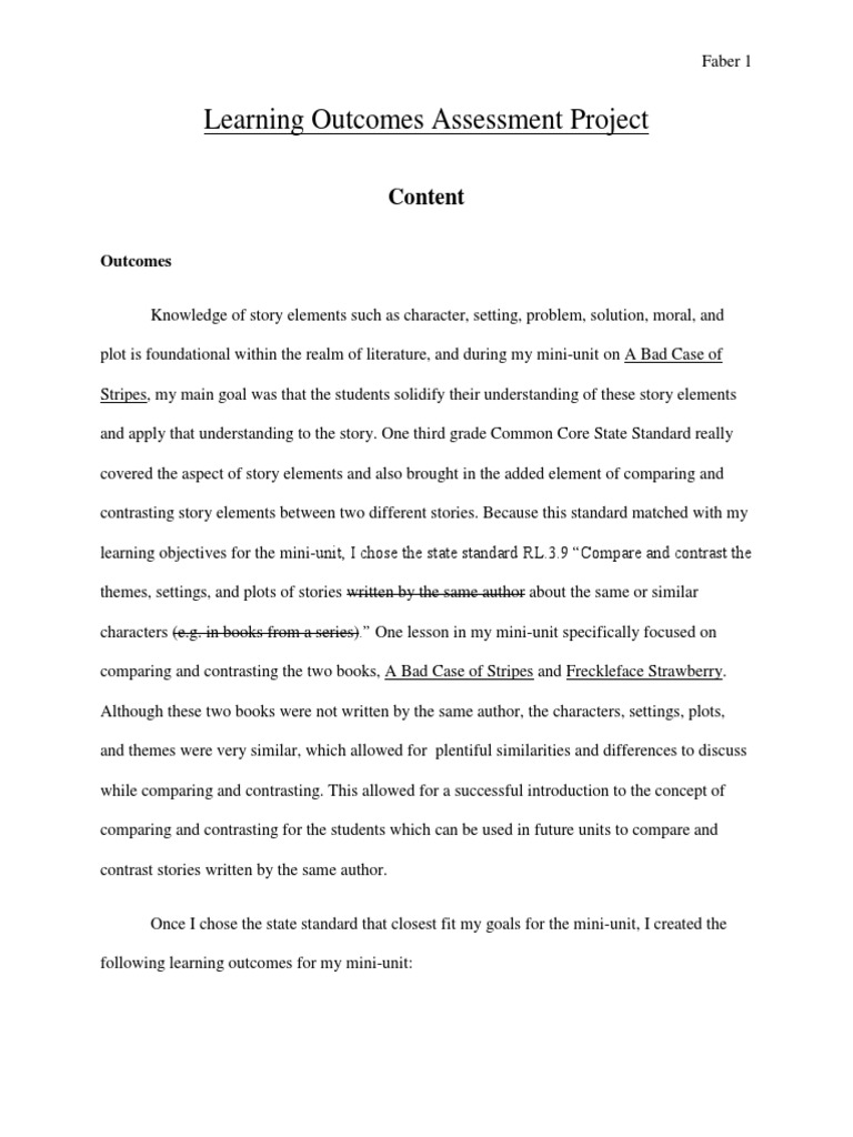 Learning Outcomes Assessment Project | PDF | Educational Assessment ...
