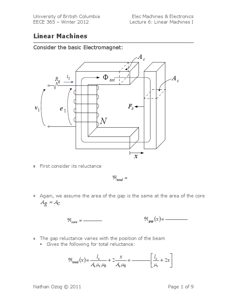 Lecture 6 (Linear Motors) - Overhead | PDF | Alternating Current ...