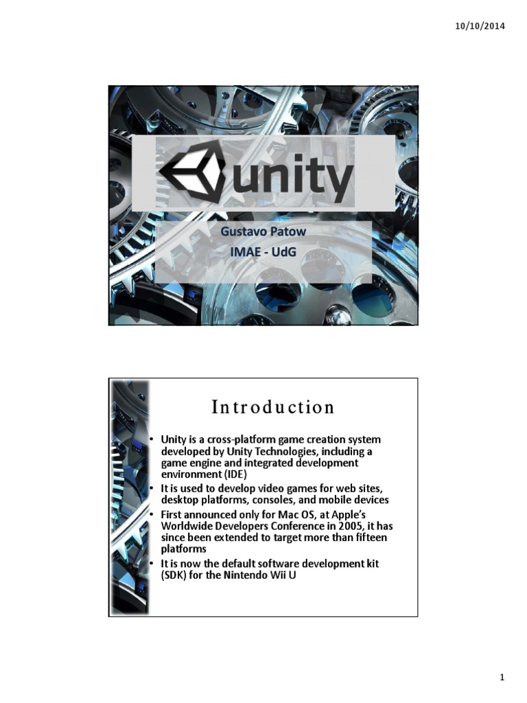 Gustavo Patow Imae Udg Gustavo Patow Imae Udg | PDF | Unity (Game Engine) | 2 D Computer Graphics