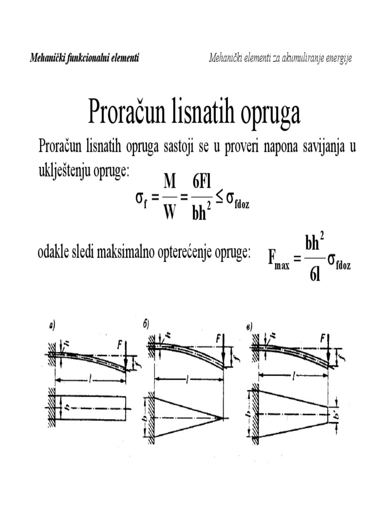 Opruge Kao Funkcionalni Elementi Vezbe1 | PDF