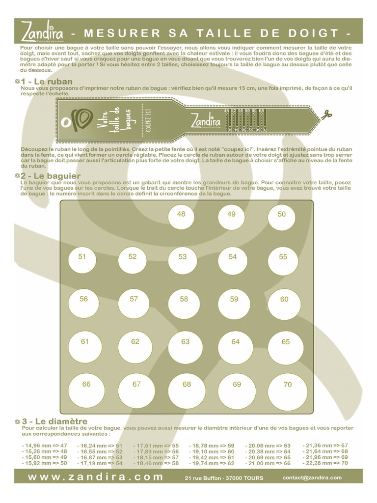 Mesurer Taille Doigt | PDF