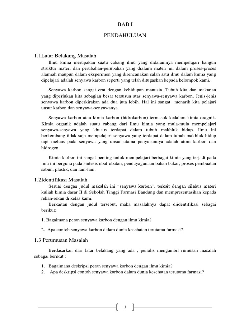 Peran dan Contoh Senyawa Karbon | PDF
