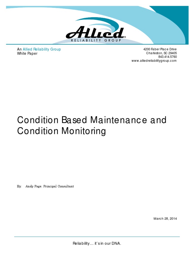 Allied Condition Based Maintenance | PDF | Reliability Engineering ...