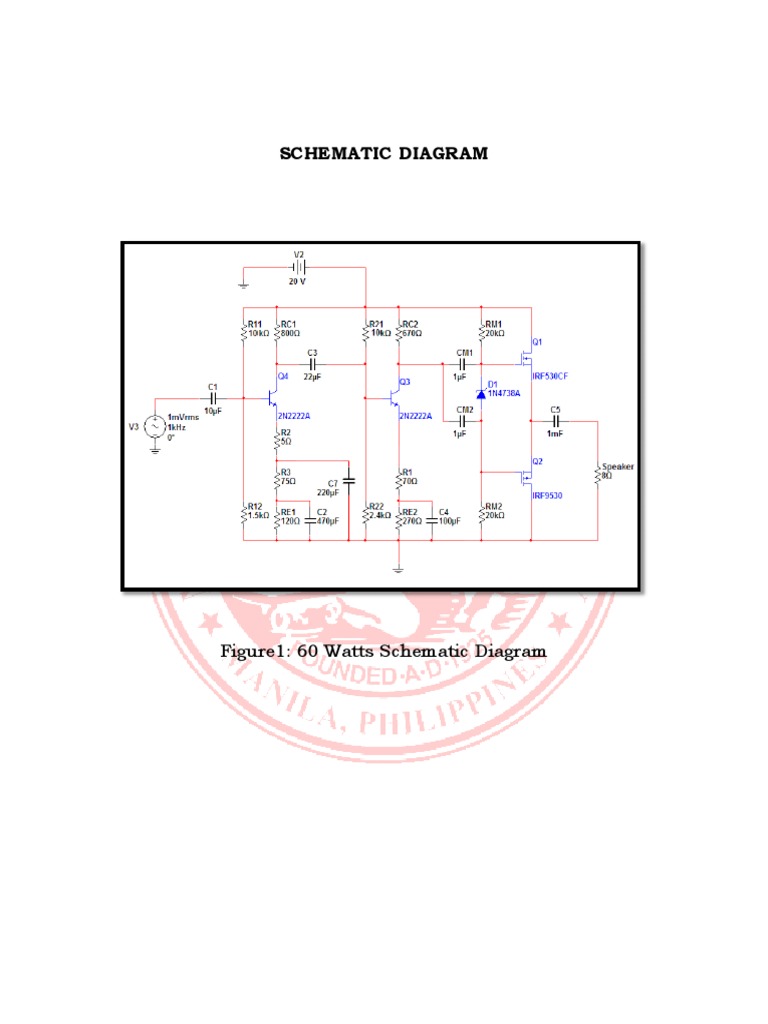 60W Linear Amplifier Schematic Diagram | PDF | Science & Mathematics